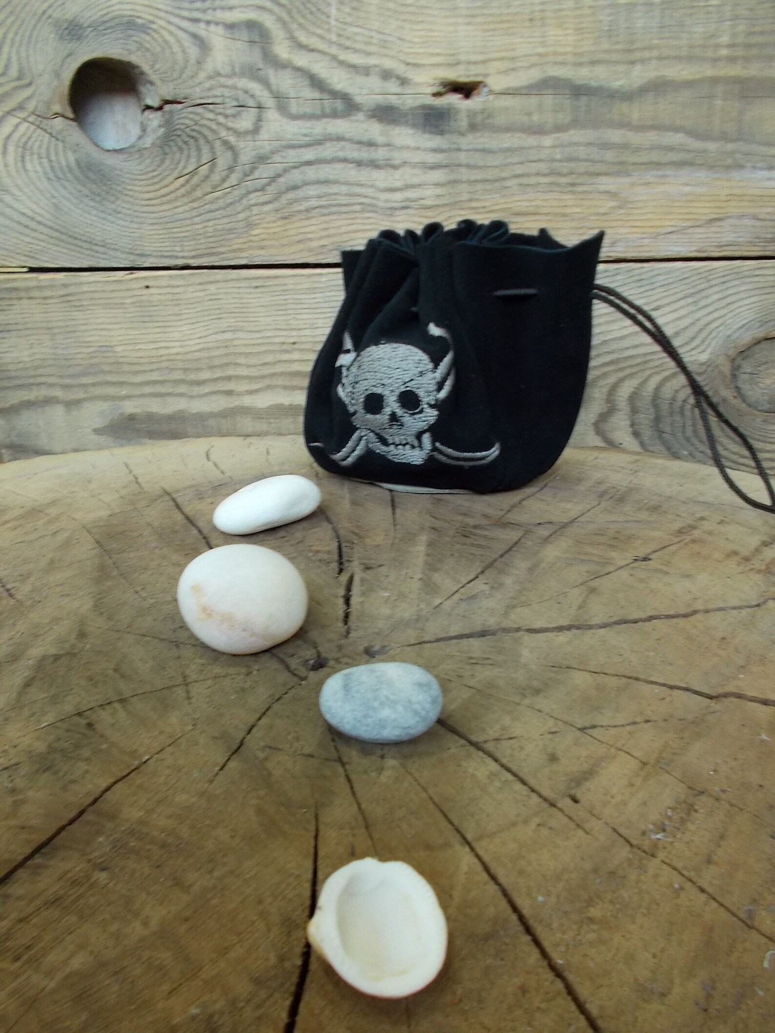 Drawstring Leather Pouch Coin Purse Pirate Black Velvet | Etsy