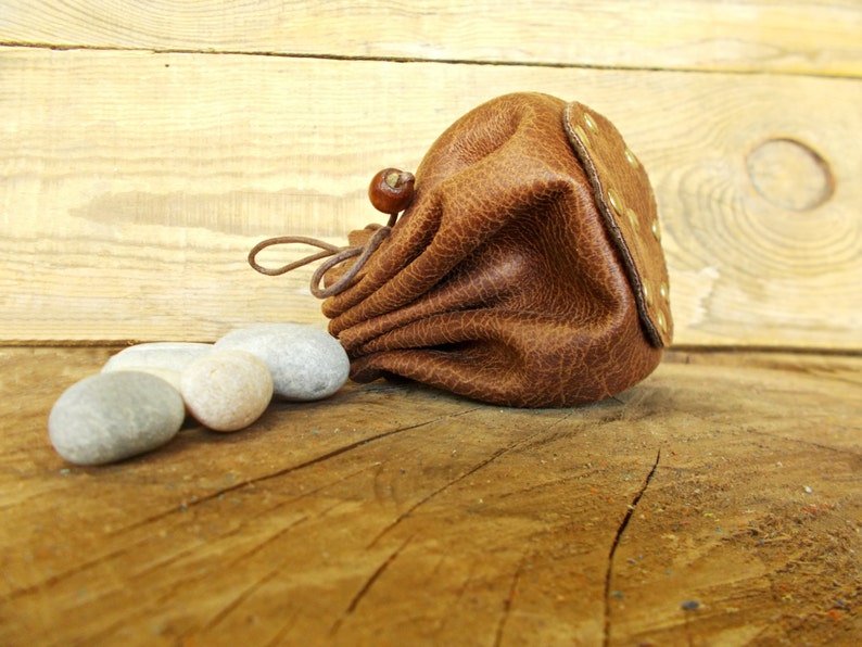 Drawstring Pouch Coin Purse Jewelry Bag Rustic Brown - Etsy