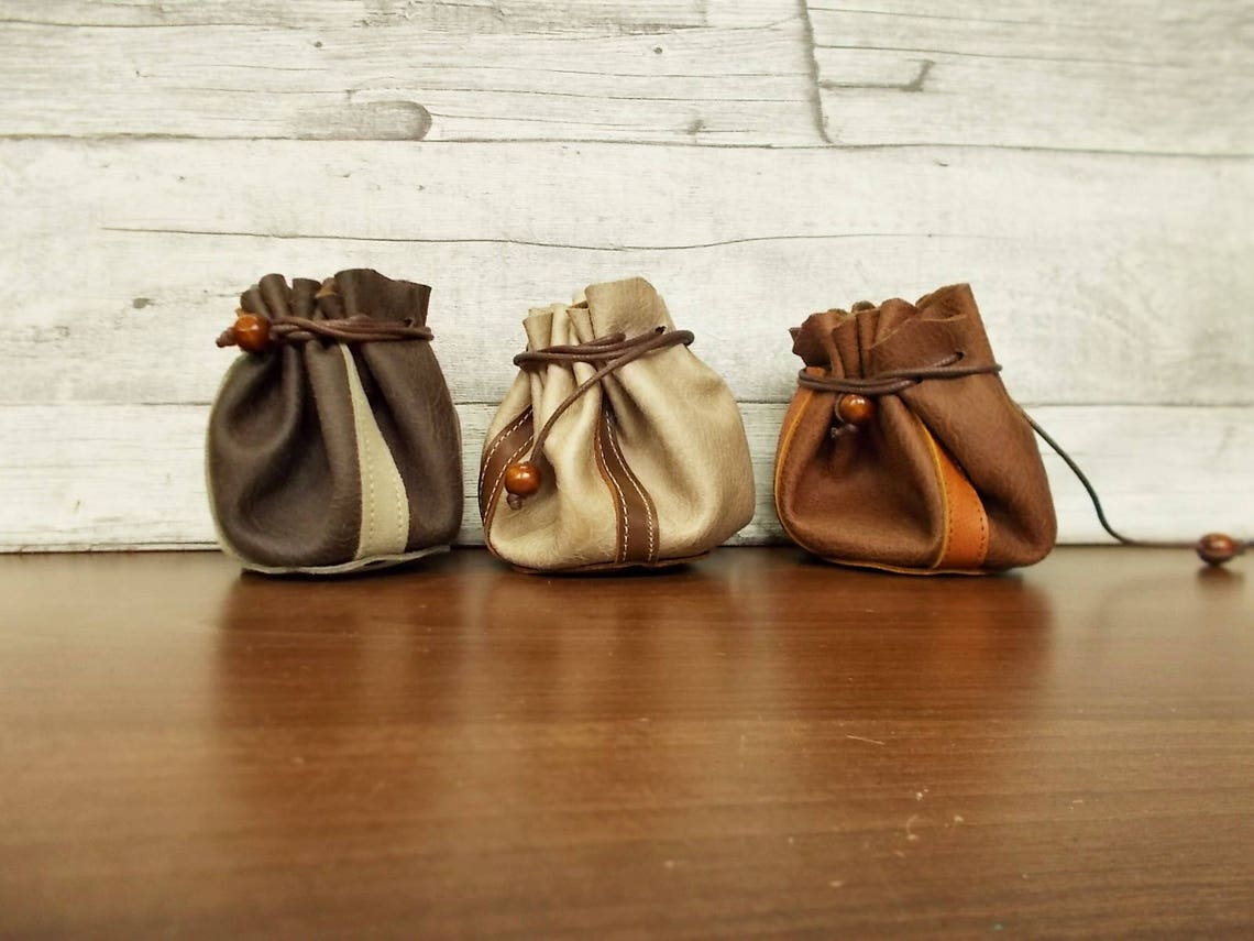 Coin Purse Jewelry Bag Rustic Drawstring Pouch Distressed - Etsy