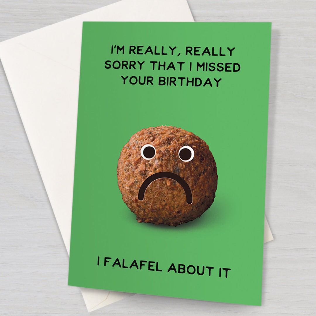 Belated Birthday Card 'falafel' Pun Card - Etsy