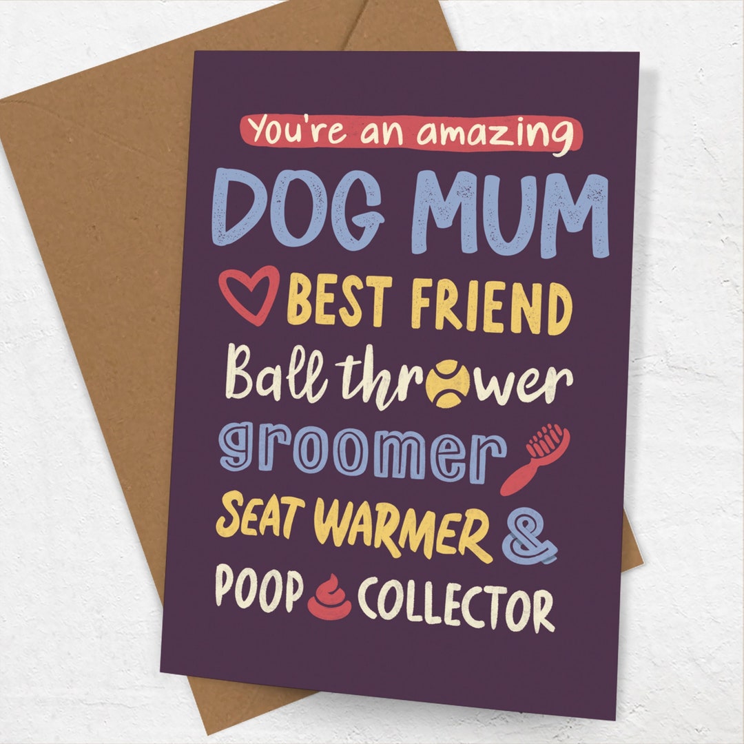 Dog Mum Card Funny Mother's Day Card for Dog Mums Birthday Card - Etsy