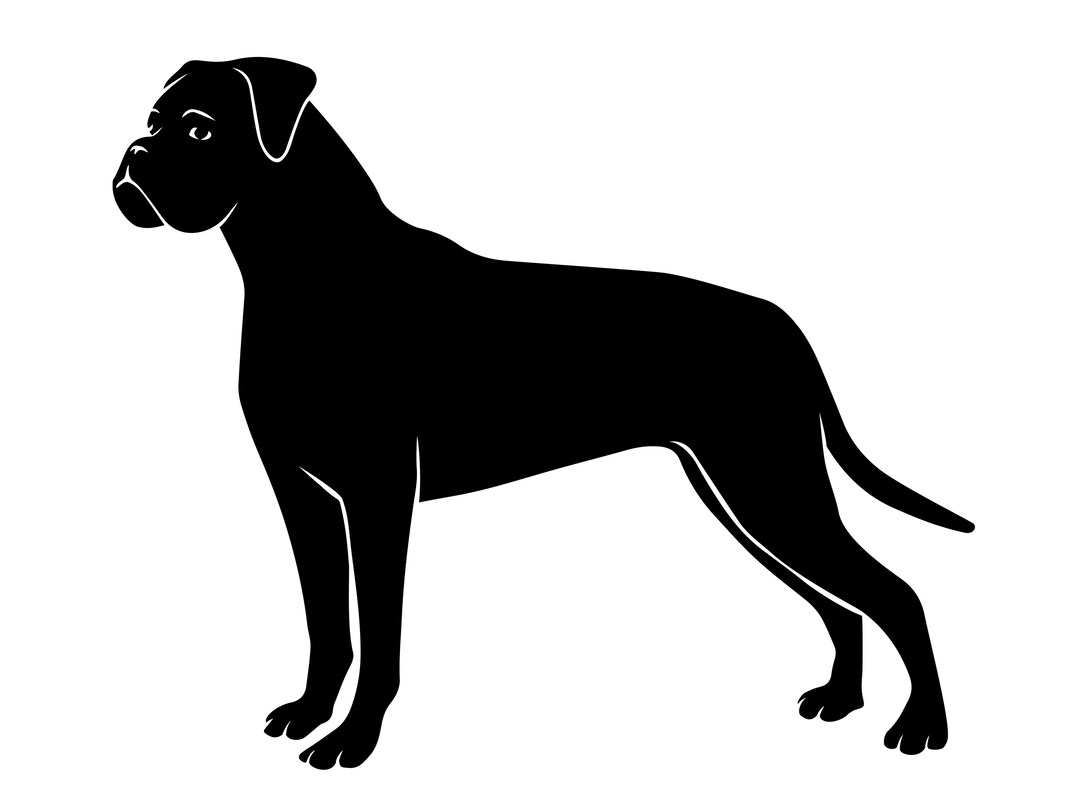 Boxer Dog Breed Vector Silhouette formats Eps, Svg, Png & Jpg - Etsy