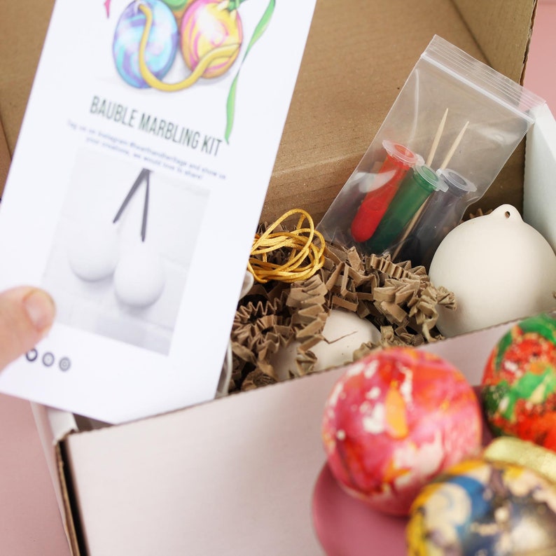 Ceramic Bauble Marbling Kit for Christmas Decorations. - Etsy UK