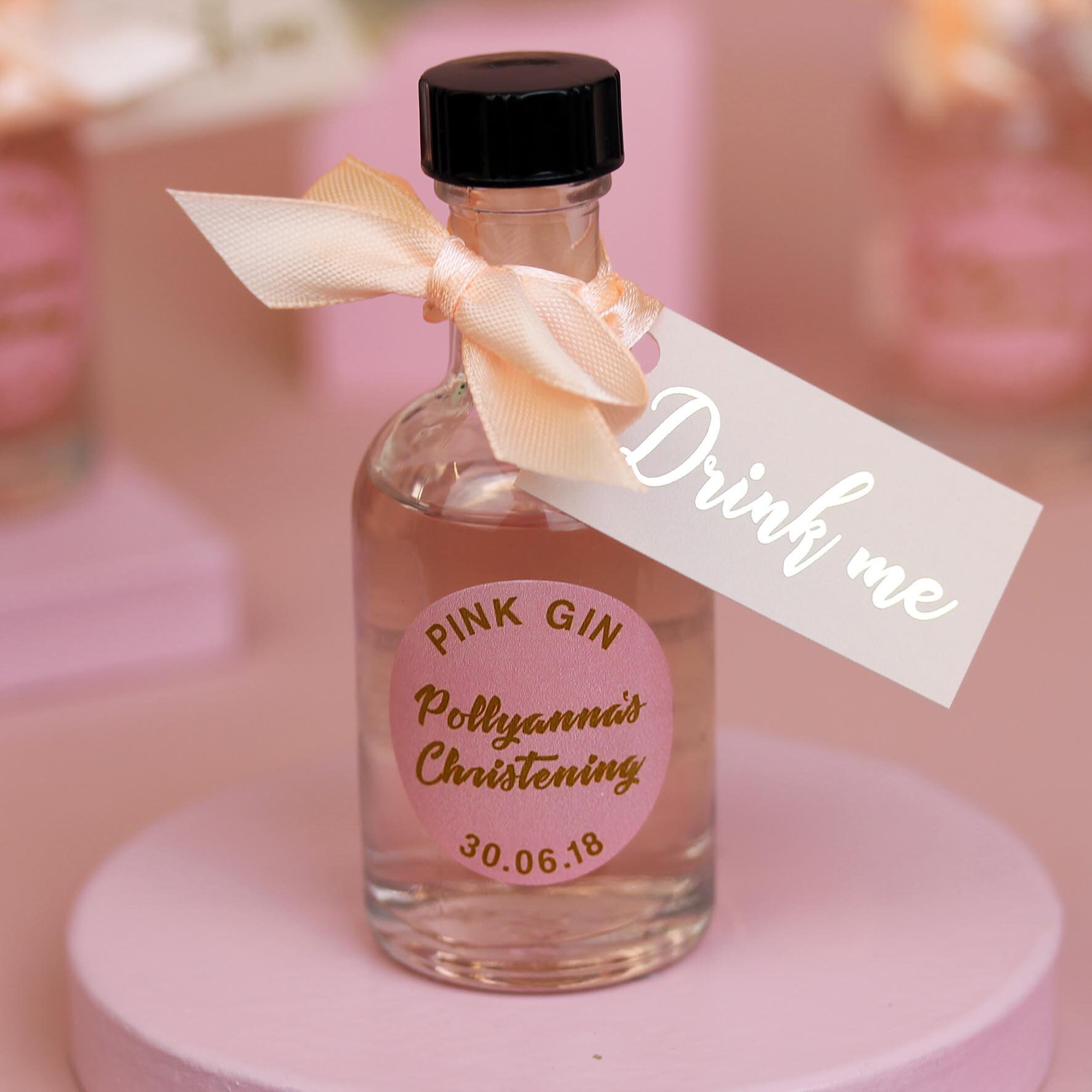 Blush and Gold Wedding Favours for Pink Gin Miniature Bottles - Etsy UK