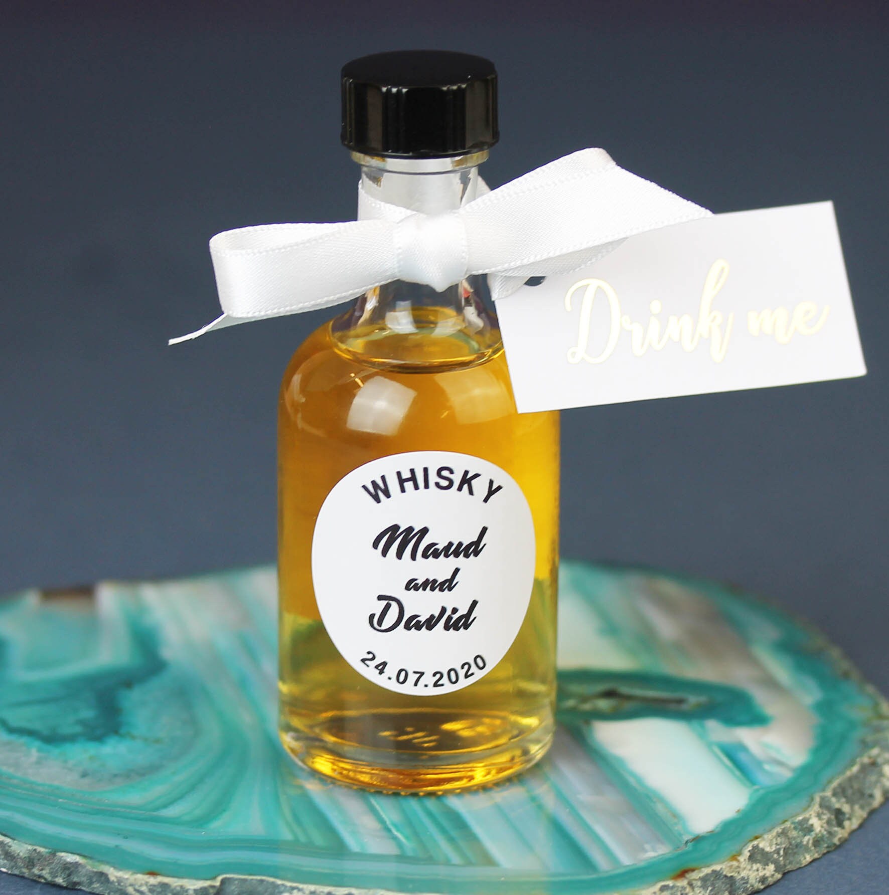 White and Gold Wedding Favours for Whisky Miniature Bottles - Etsy