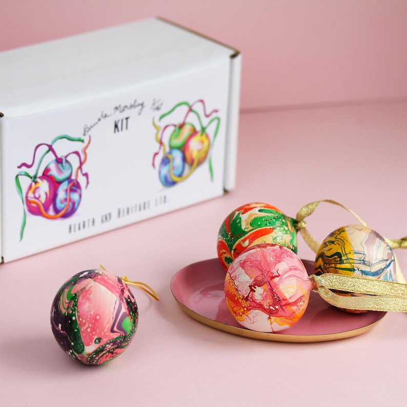 Ceramic Bauble Marbling Kit for Christmas Decorations. - Etsy UK