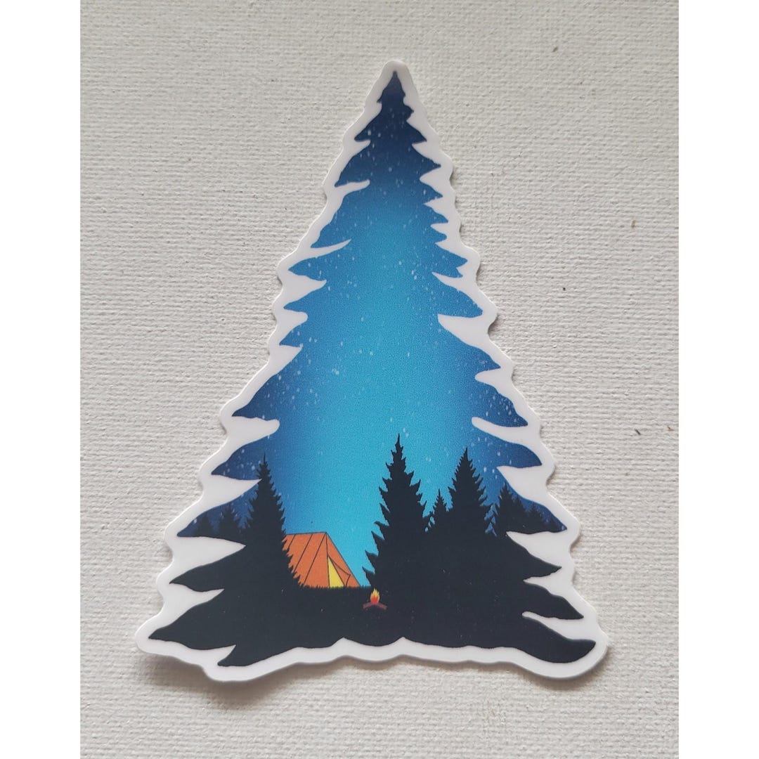 Camping Night Sky Forest Sitka Vinyl Sticker Decal - Etsy