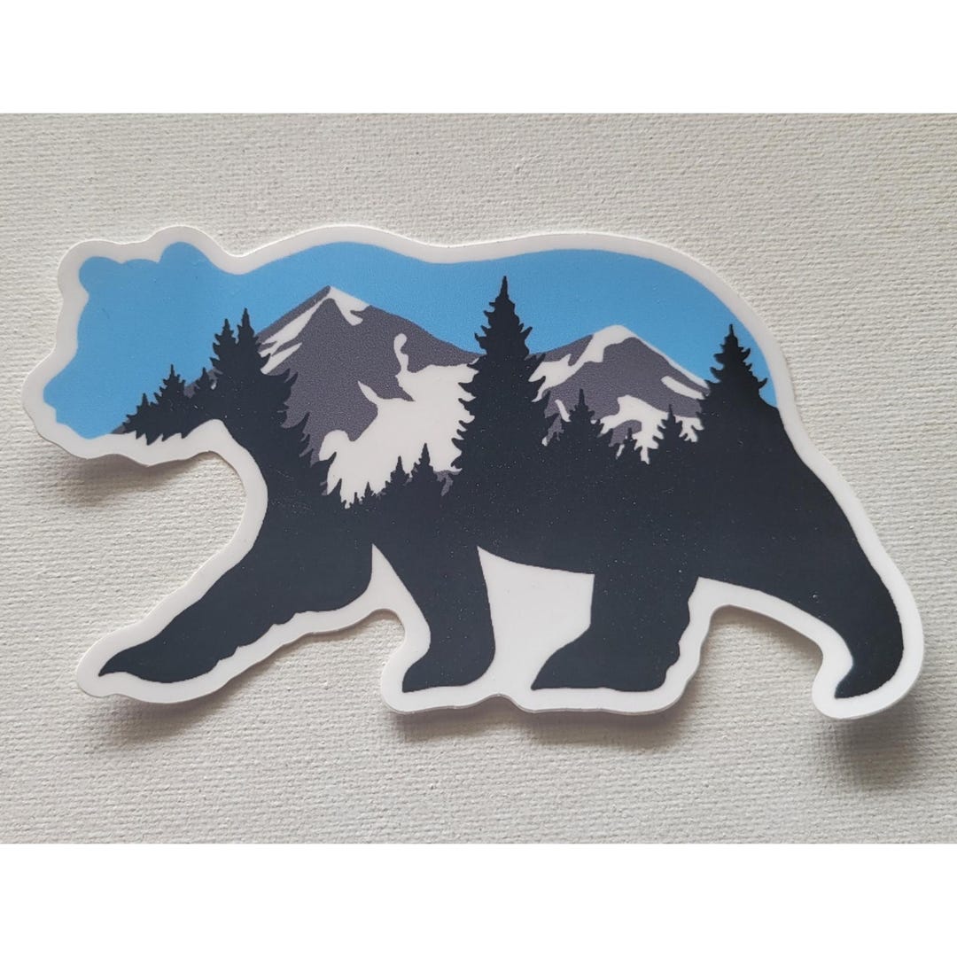 Bear Mountain Forest Vinyl Sticker Decal - Etsy