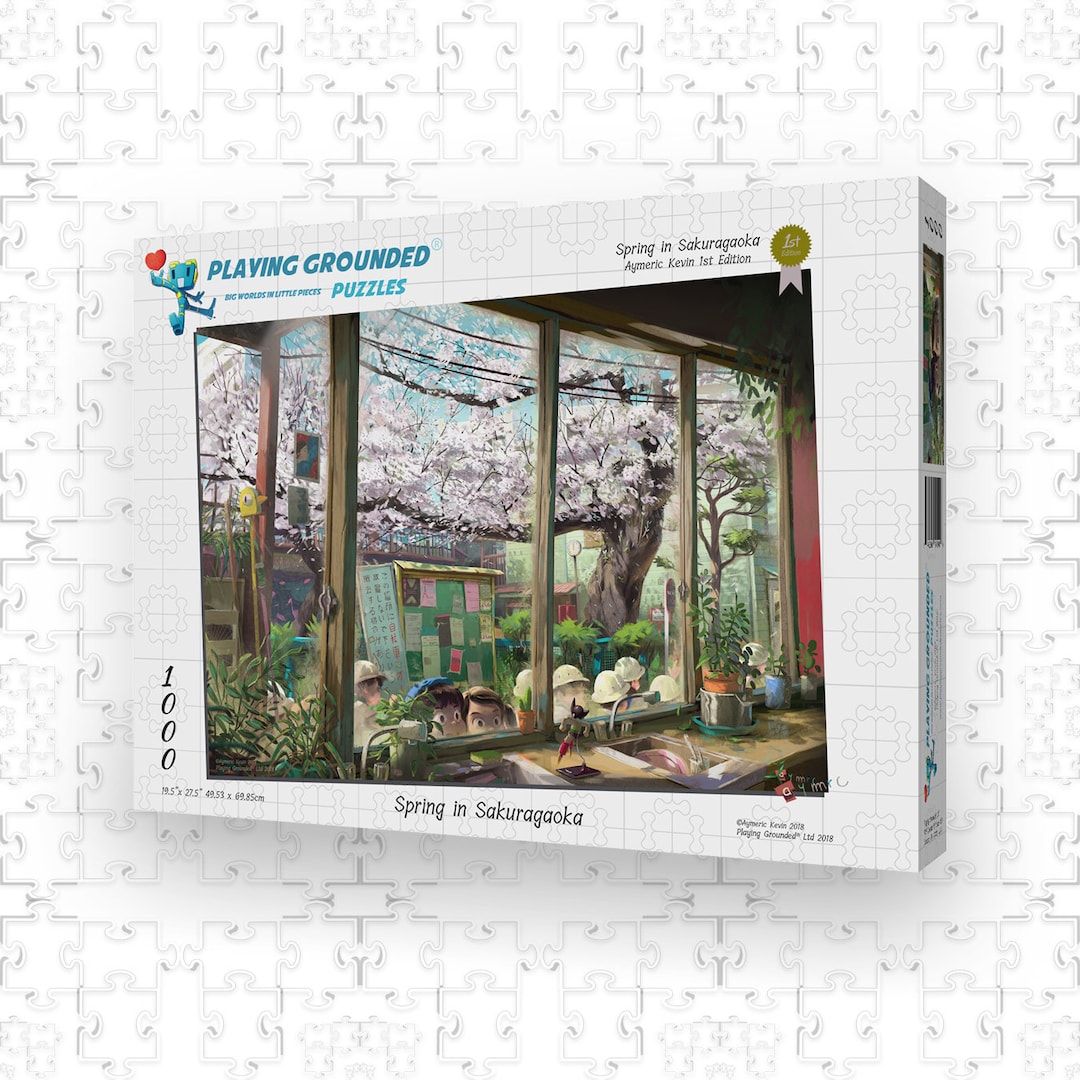 Spring of Sakuragaoka | 1000 Piece Anime Puzzle | Retro Japan | Cherry ...