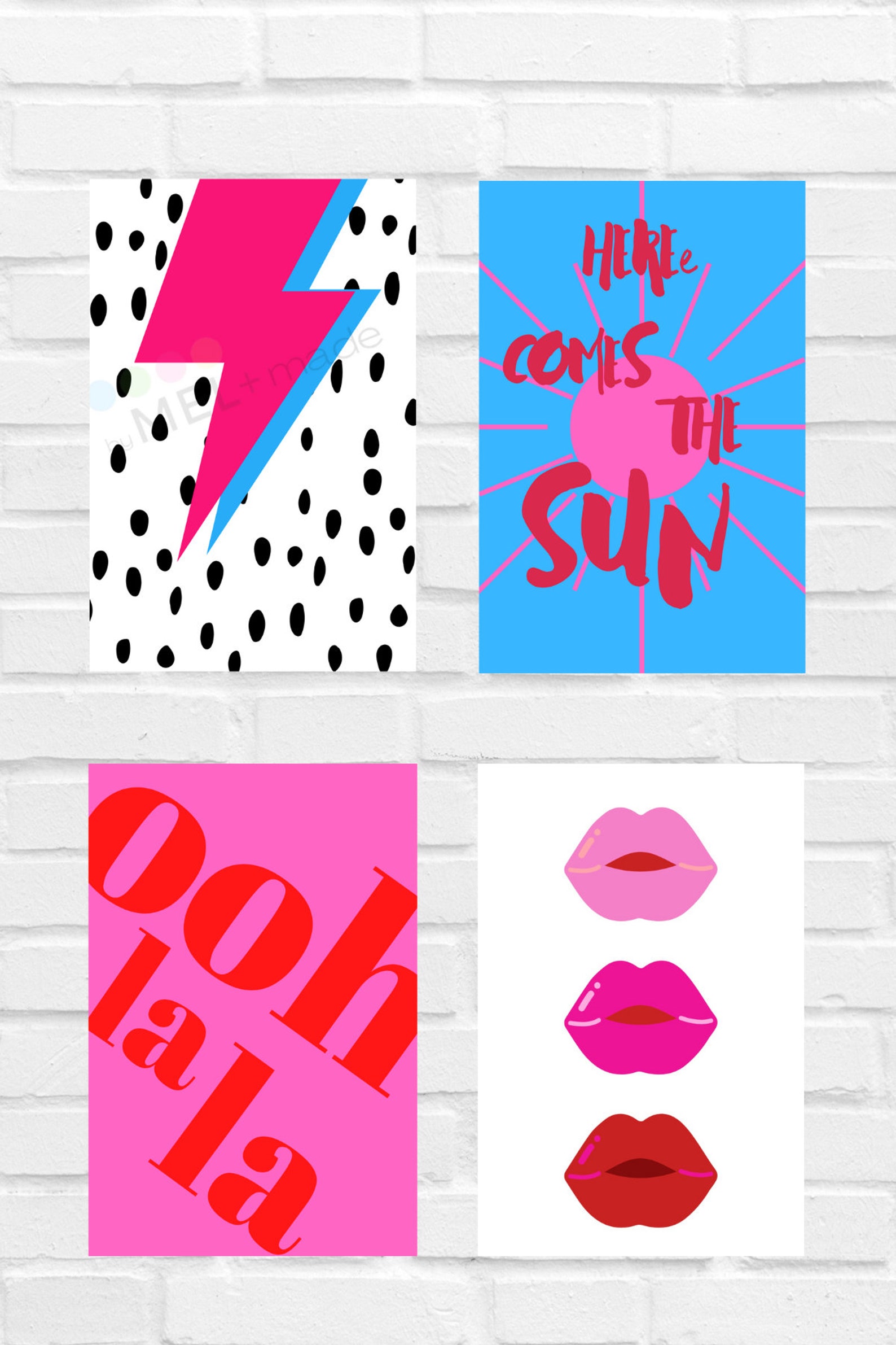 Preppy Pop Word Wall Art Design-set of 4 (digital Download), Preppy ...