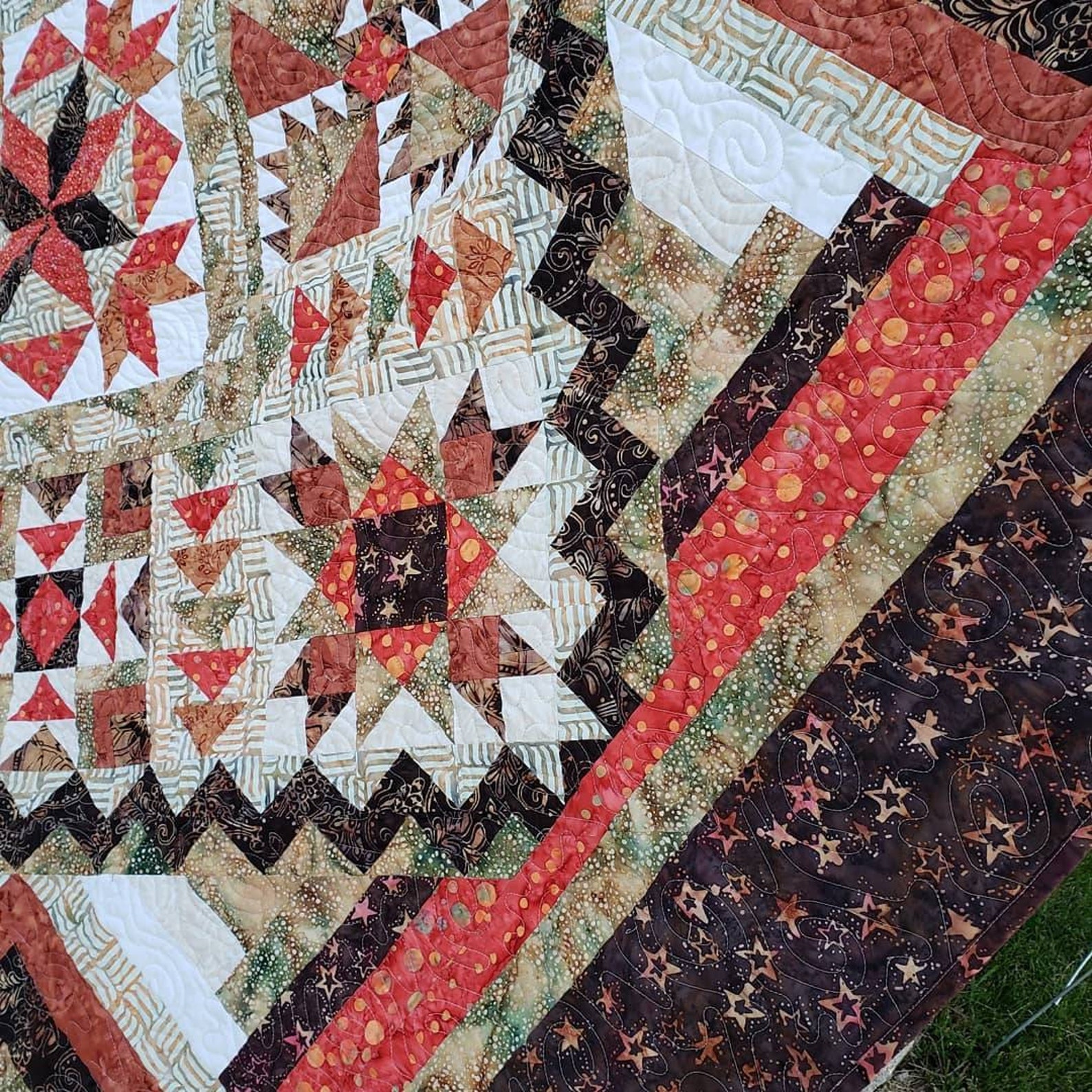 Batik Quilt Kit Block Of The Month In Carmel Bronze With Burnt Etsy batik-quilt-kit-block-of-the-month-in-carmel-bronze-with-burnt-etsy