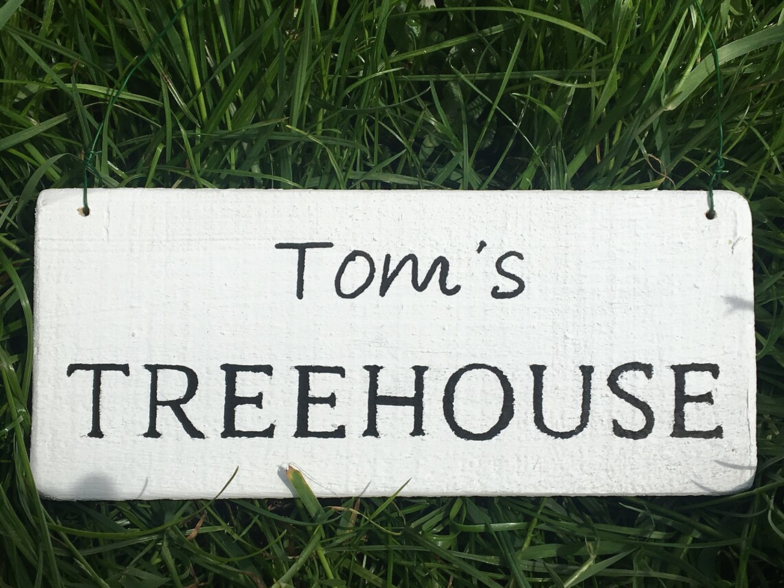 Personalised Tree House Wooden Sign Wooden Rustic Outdoor | Etsy