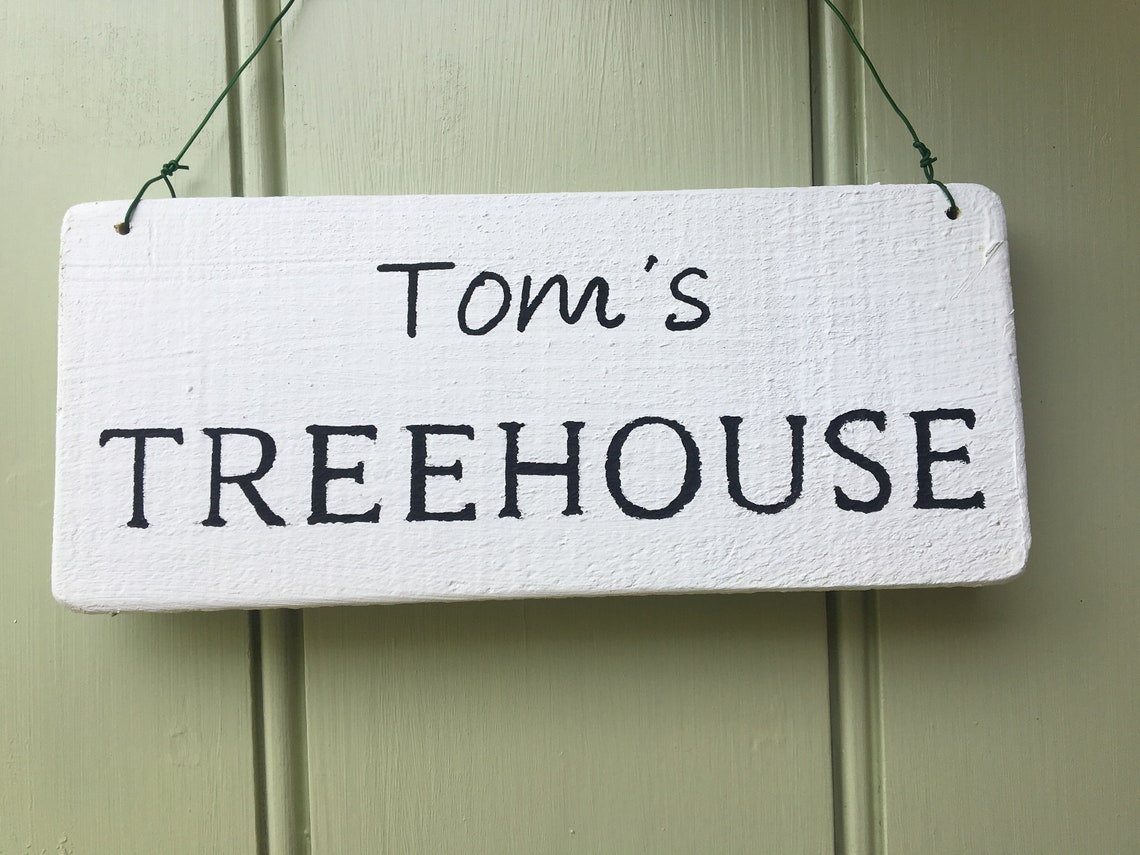 Personalised Tree House Wooden Sign Wooden Rustic Outdoor | Etsy
