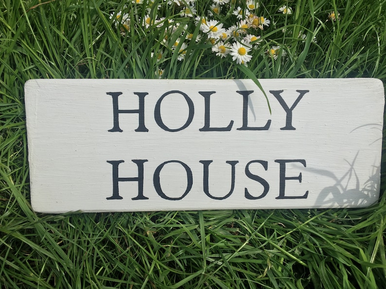 Personalised Painted Wooden Sign for House Garden Outdoor Door Name ...