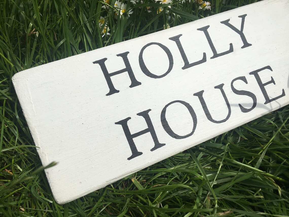 Personalised Painted Wooden Sign for House Garden Outdoor Door | Etsy UK