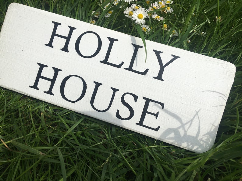 Personalised Painted Wooden Sign for House Garden Outdoor Door | Etsy UK