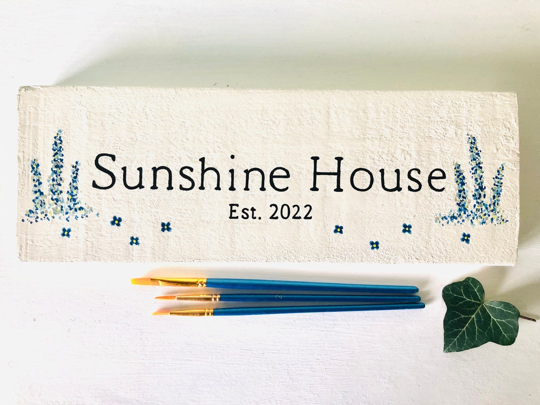 Hand Painted Flower House Sign, Reclaimed Wood Cottagecore Decor - Etsy