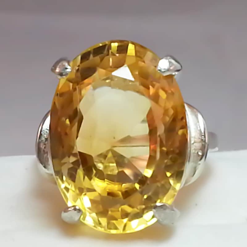 Large Citrine Ring - Etsy