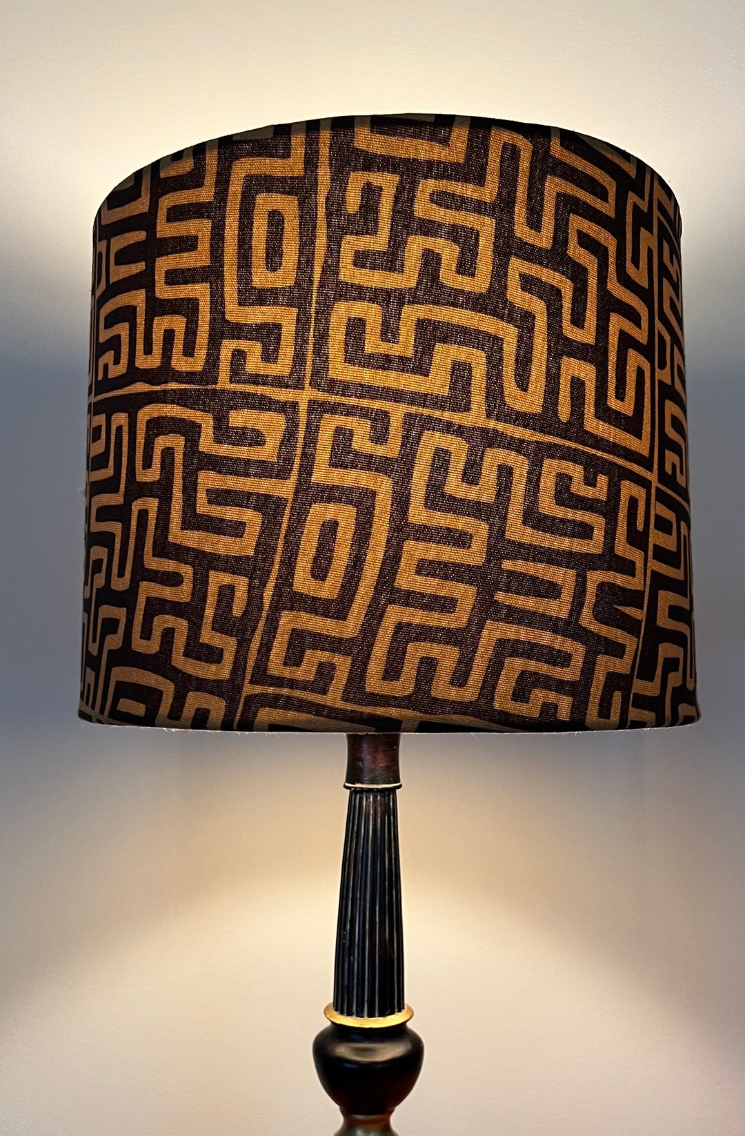 African Inspired Lampshade Kuba Print Lampshade Round - Etsy