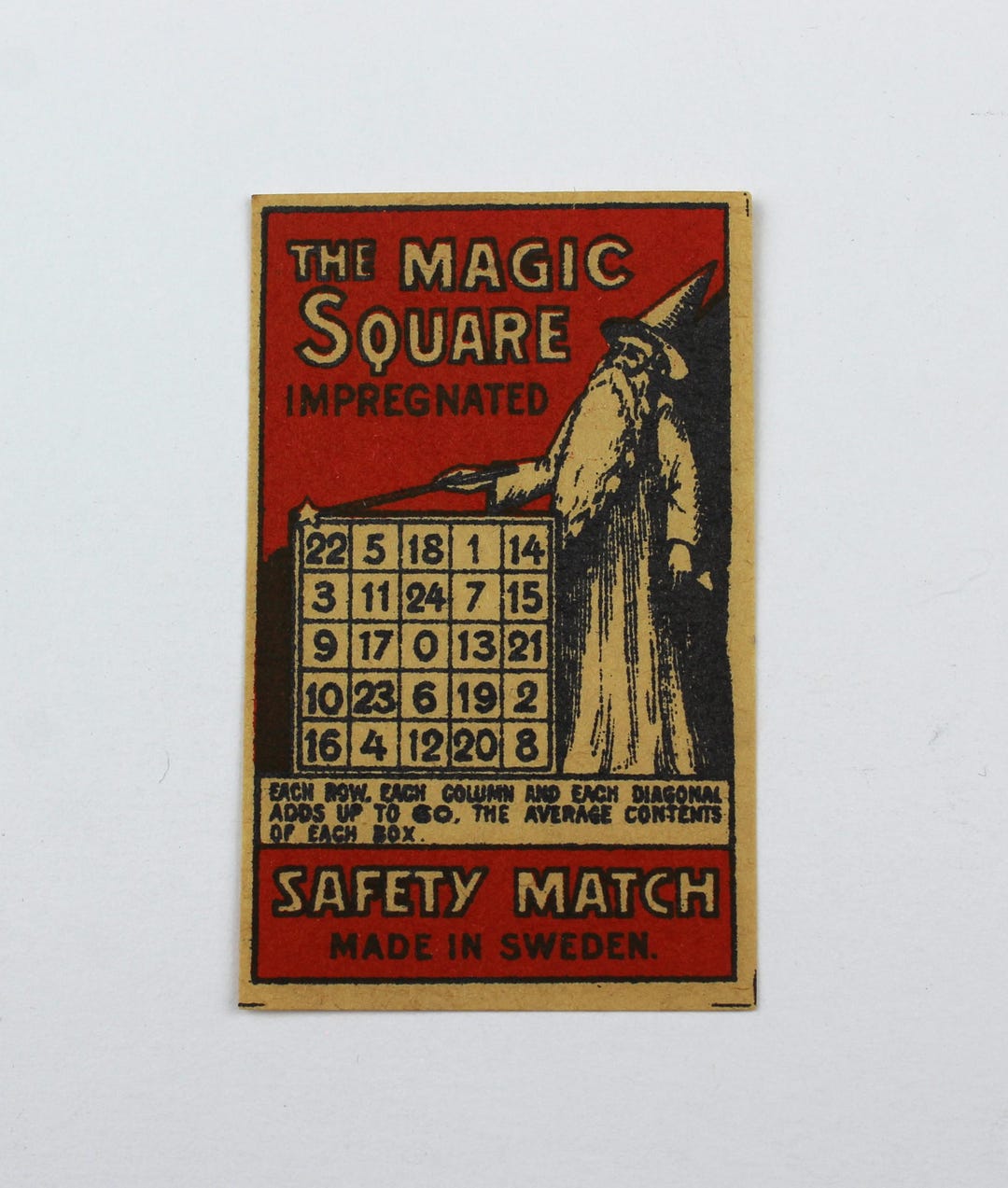 Vintage/antique Un-glued Swedish Safety Matchbox Label wizard Magic ...