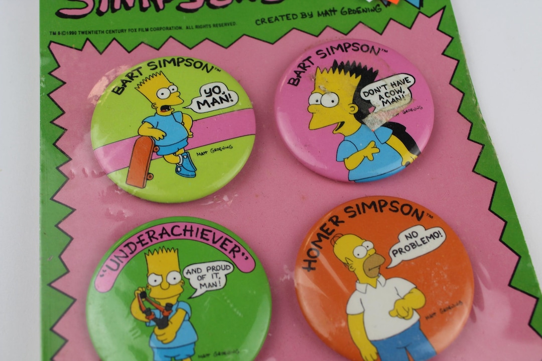 Vintage 1990s/90s Deadstock Simpsons Pin Back/button Lot 1980s/80s - Etsy