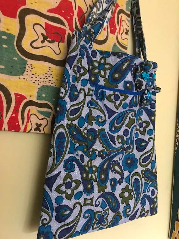 Hand Made Tote Bag or Small Shopping Bag Using 1950s Recycled - Etsy