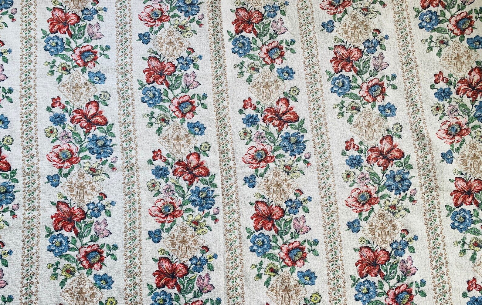 Stunning Piece of 1950s Barkcloth Vintage Fabric - Etsy New Zealand