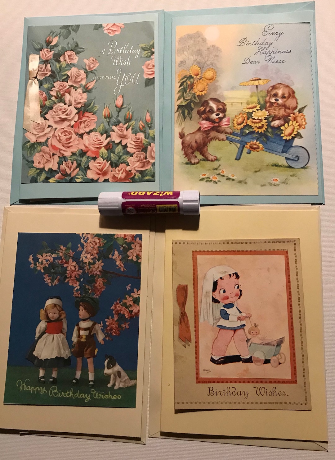 Vintage Make Your Own Diy 1940s/50s Card Kit ,four Cards and Glue 8 - Etsy