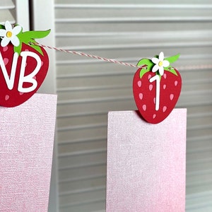 Strawberries and Daisies 1st Year Photo/milestone Banner. Berry Sweet ...