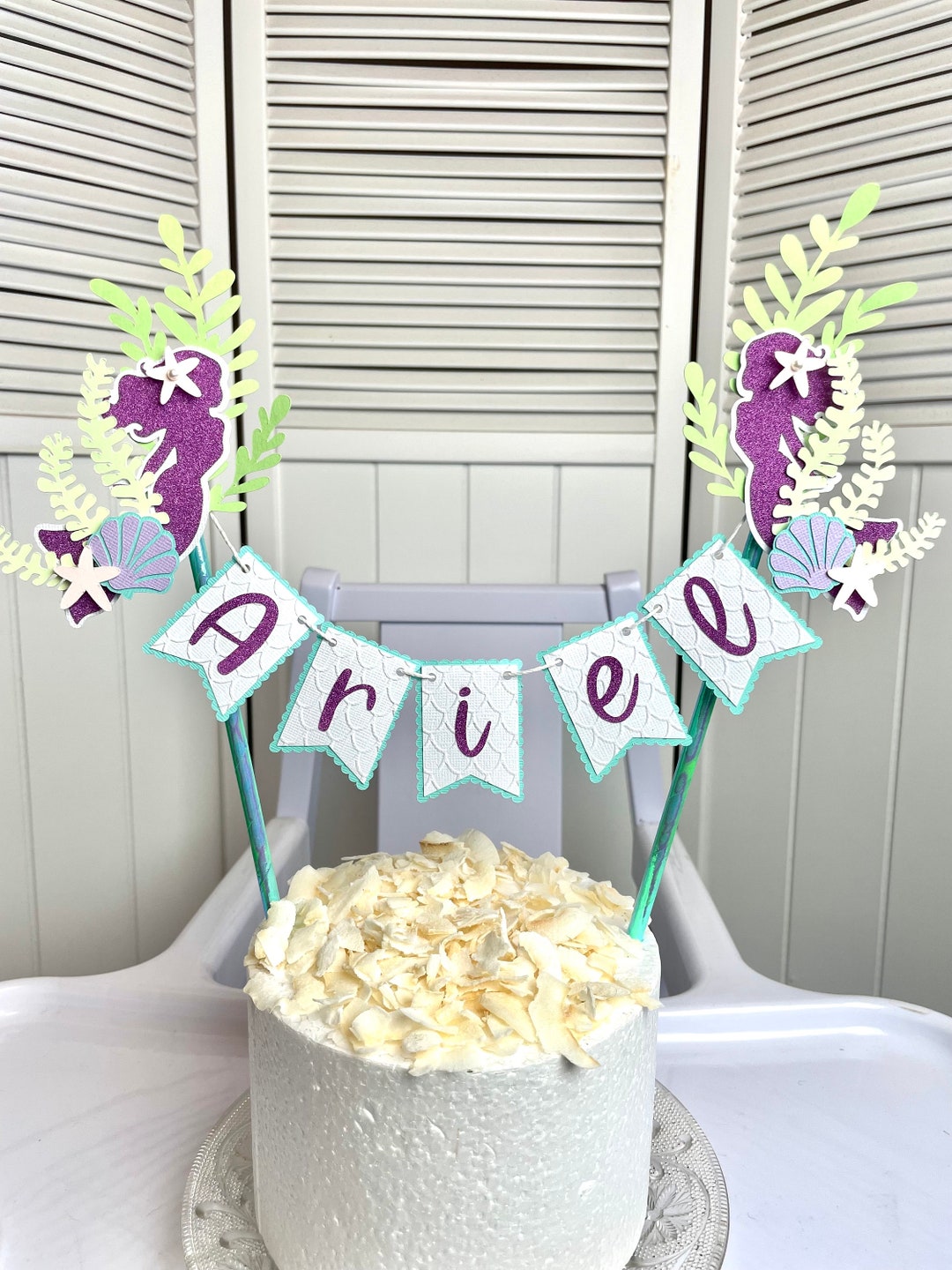 Personalize This Enchanting Mermaid Cake Topper! Perfect for a Mermaid ...