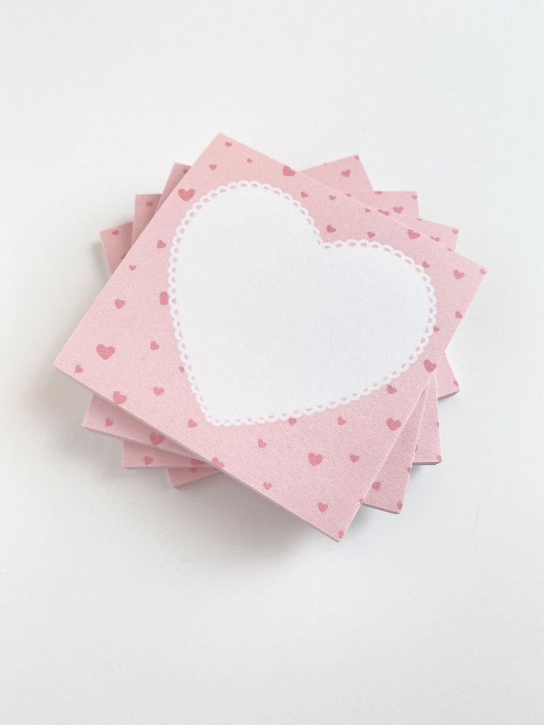 Heart Sticky Notes // Post-it® Notes Cute Illustration - Etsy