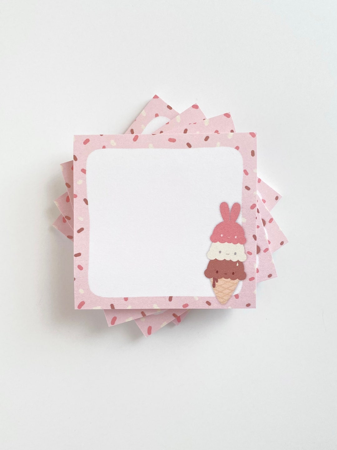 Ice Cream Bunny Sticky Notes // Post-it® Notes, Cute, Illustration - Etsy