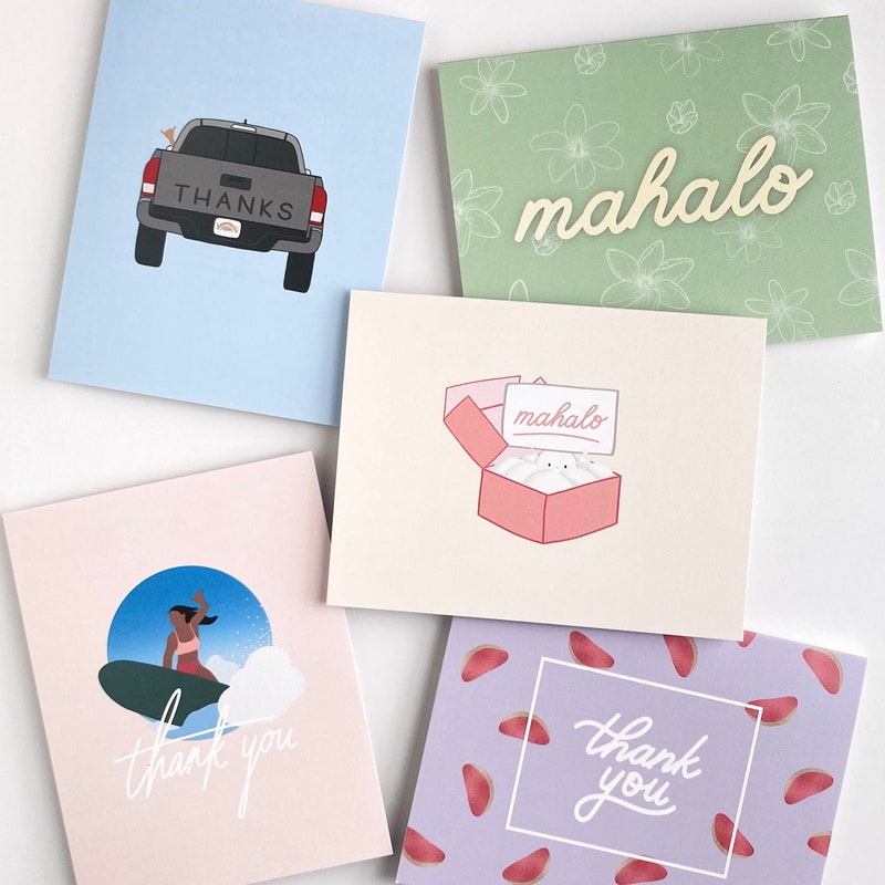 Mahalo Thank You Cards - Etsy