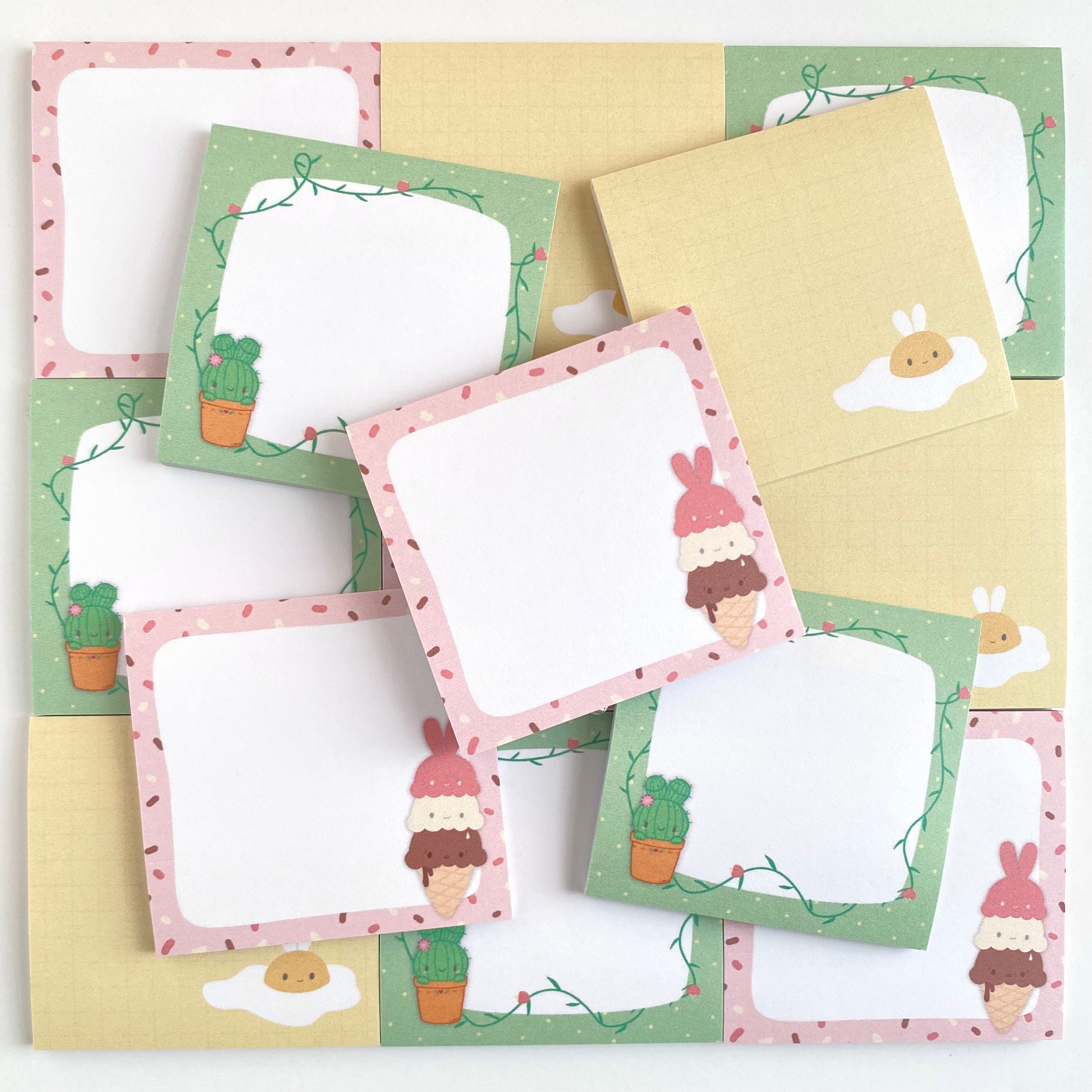 Bunny Sticky Notes Pack 3pc, Assorted // Post-it® Notes, Cute ...