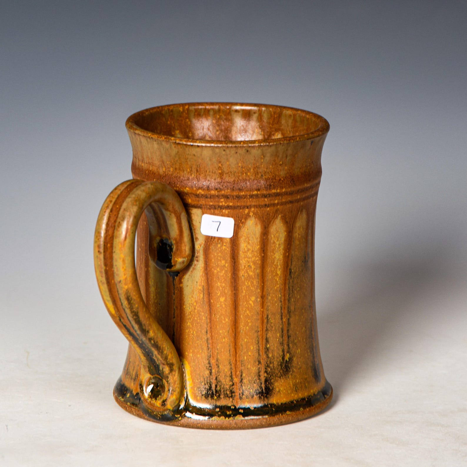 Ceramic Tea or Coffee Mug in Yellow Wood Ash Glaze, Handmade Stoneware ...
