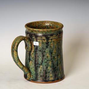 Ceramic Tea or Coffee Mug in Green Glaze, Handmade Stoneware Pottery ...