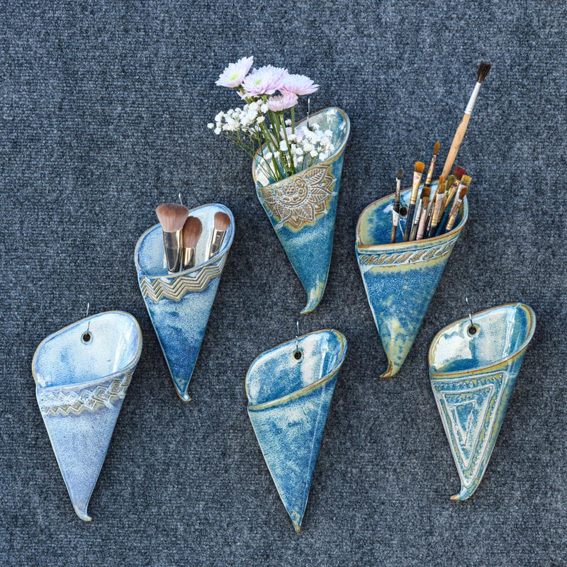 Ceramic Wall Pocket Planter - Etsy