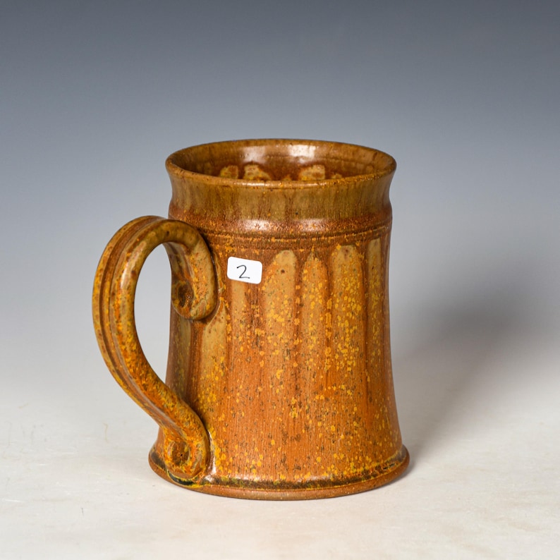Ceramic Tea or Coffee Mug in Yellow Wood Ash Glaze, Handmade Stoneware ...