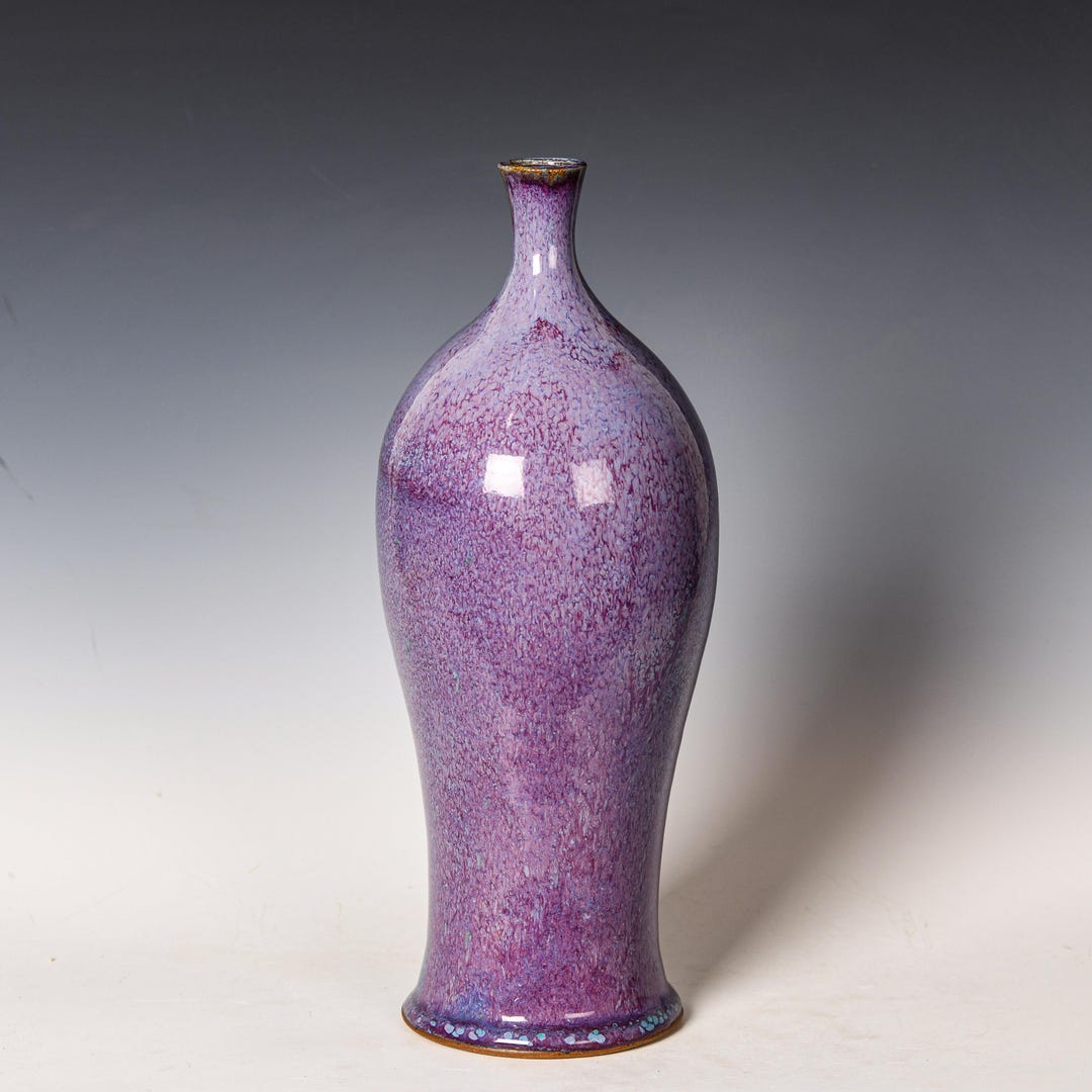 Stoneware Flower Vase | Purple Glaze #22 - Etsy