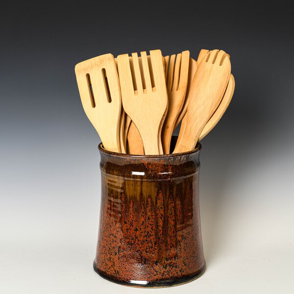 Red Utensil Holder - Etsy