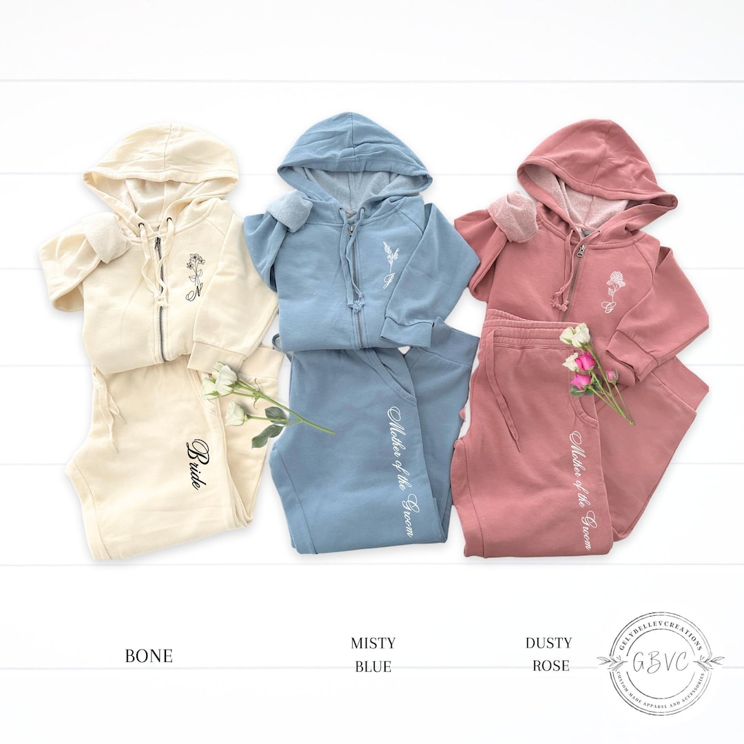 Bridal Party Tracksuit: Personalized Zip up Hoodie & Sweatpants Set - Etsy