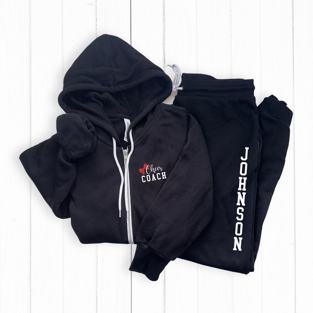 Personalized Cheer Coach Zip up Hoodie and Jogger Set - Etsy