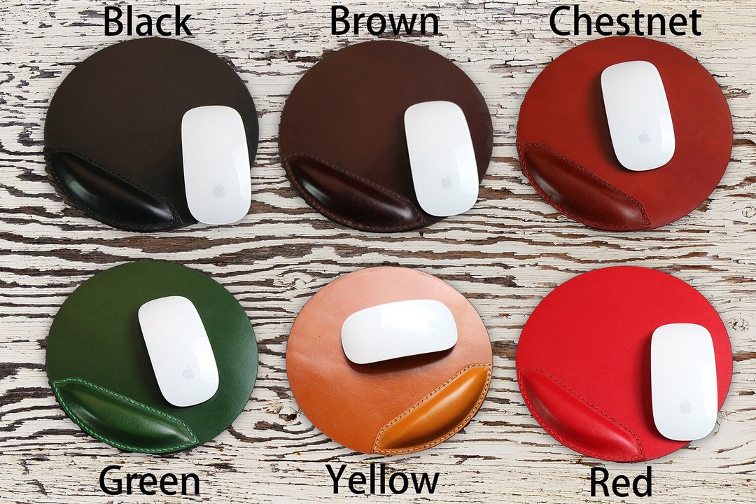 Customized Leather Mouse Pad With Wrist Rest 6 Colors in 2 Different ...
