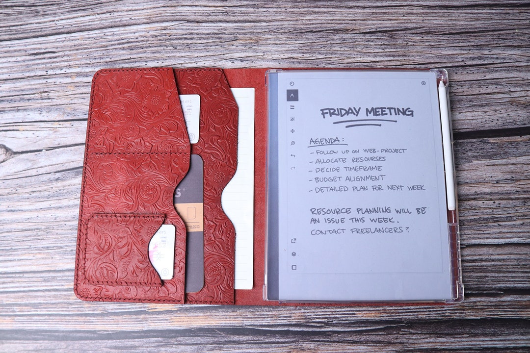 Compatible With Remarkable 2 Paper Procase Red Embossed Leather ...