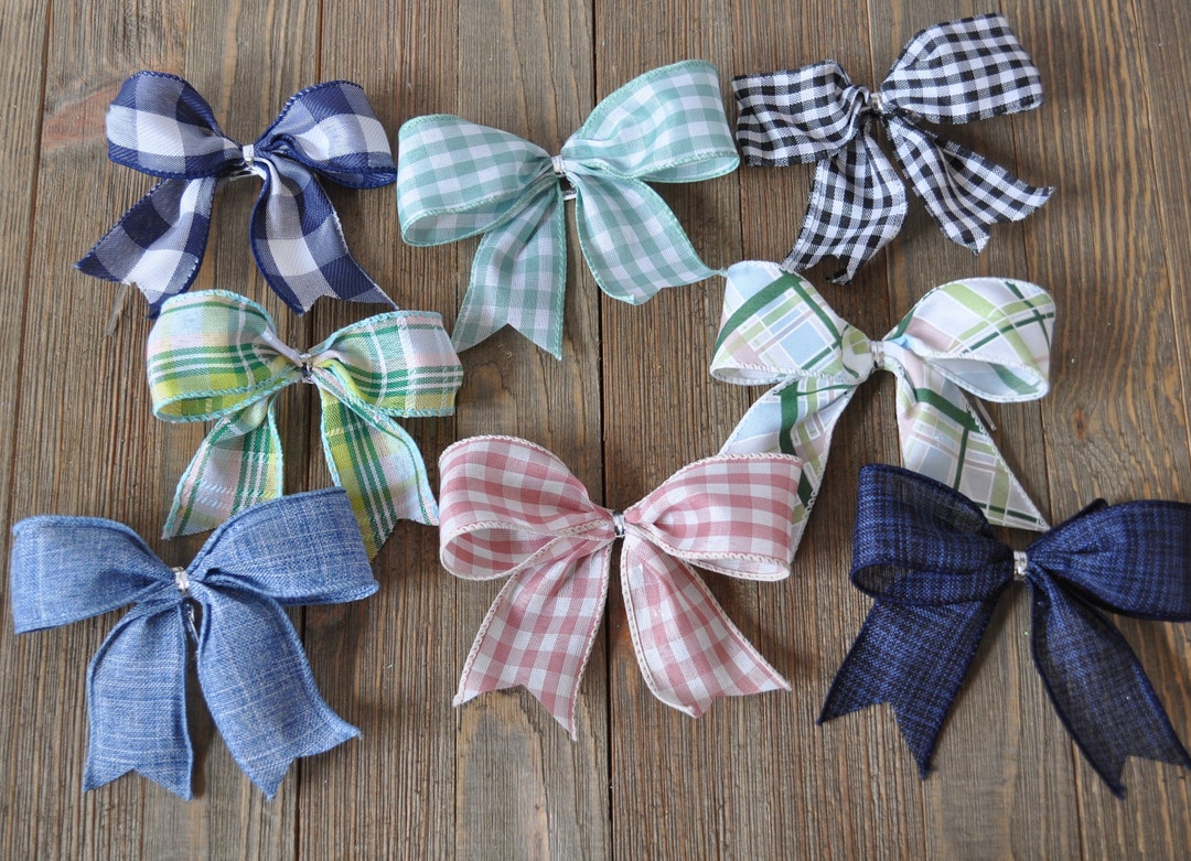 8 Extra Small Country Bows for Gift Packages, Tree Decor, Wreaths ...