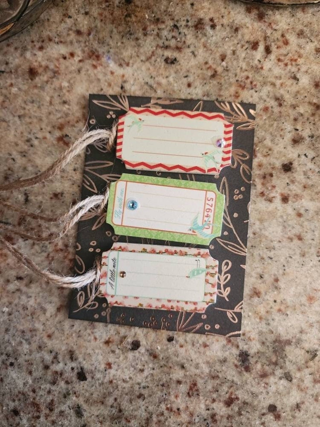 Sparkly Wooden Gift Tag Trio - Swarovski Accents - Etsy