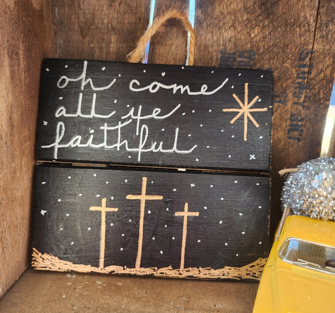 Christmas Wooden Handpainted Sign Religious Holiday - Etsy