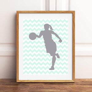 Girls Wall Art, Basketball Art, Sports Art, Girl's Room Art, Basketball ...