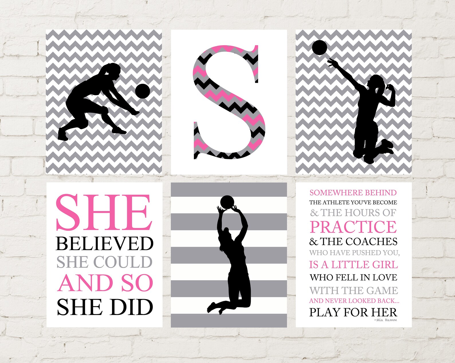 Female Volleyball, Volleyball Wall Art, Volleyball Gift, Teen Girls ...