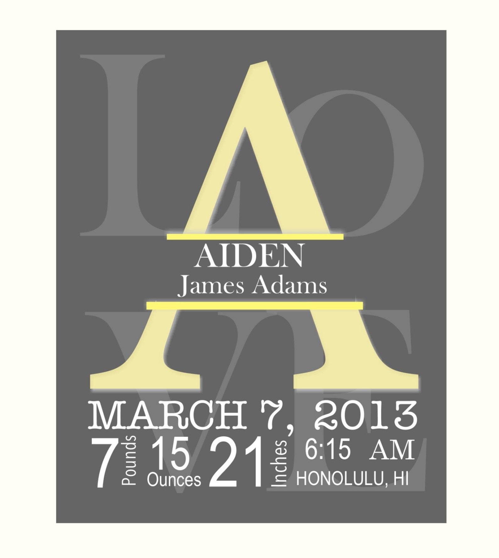 Nursery Monogram Art Baby Boy Nursery Nursery Letters Baby - Etsy